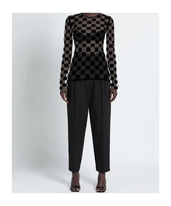 Sportmax Plaid Long-sleeved T-shirt