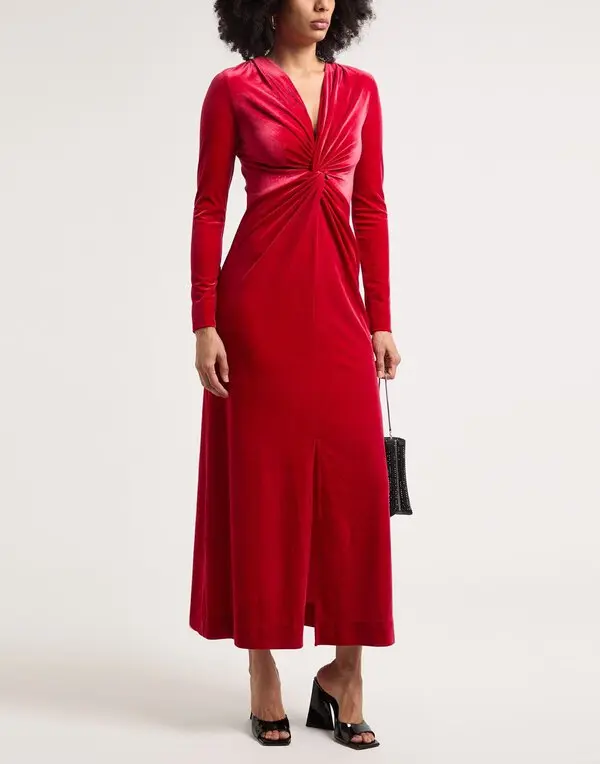 GANNI Gathered Flared Dress