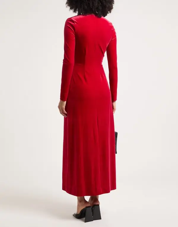 GANNI Gathered Flared Dress
