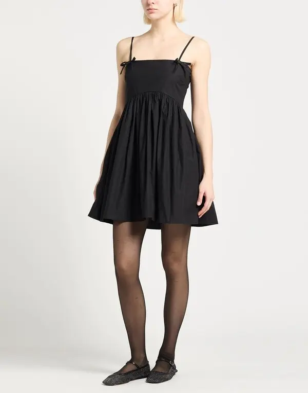 GANNI Sleeveless Square Neck Flared Dress