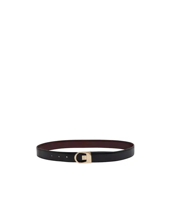 Saint Laurent Logo Engraved Reversible Leather Belt