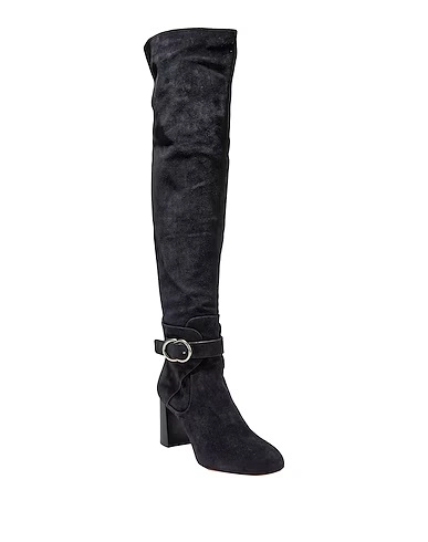 Chloé Faux Suede Over The Knee Boots With Buckle Detail