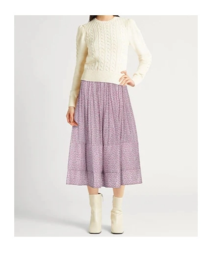Tory Burch Floral Print Midi Skirt
