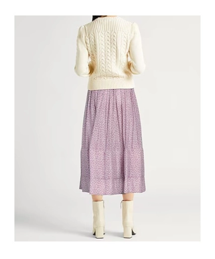 Tory Burch Floral Print Midi Skirt