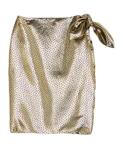 Saint Laurent Polka Dot Midi Skirt - Nude