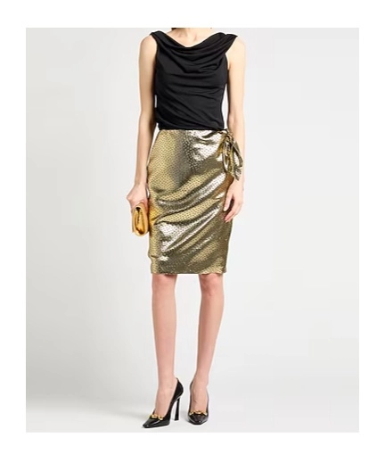 Saint Laurent Polka Dot Midi Skirt