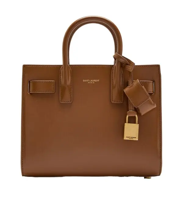 Saint Laurent Sac De Jour Nano Leather Top Handle Bag - Brown