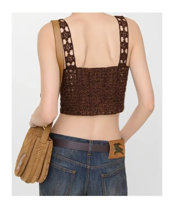 Burberry Cropped Crochet Cotton Top