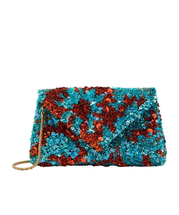 Dries Van Noten Embellished Sequin And Bead Clutch