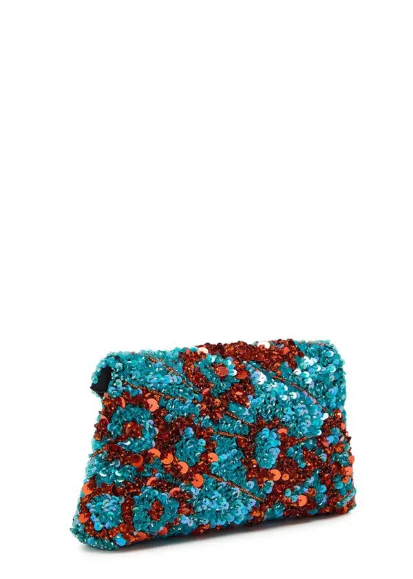 Dries Van Noten Embellished Sequin And Bead Clutch