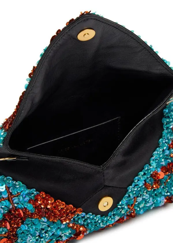 Dries Van Noten Embellished Sequin And Bead Clutch
