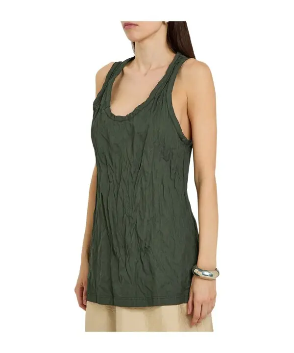 TOTEME Crinkled Cotton-blend Poplin Tank Top