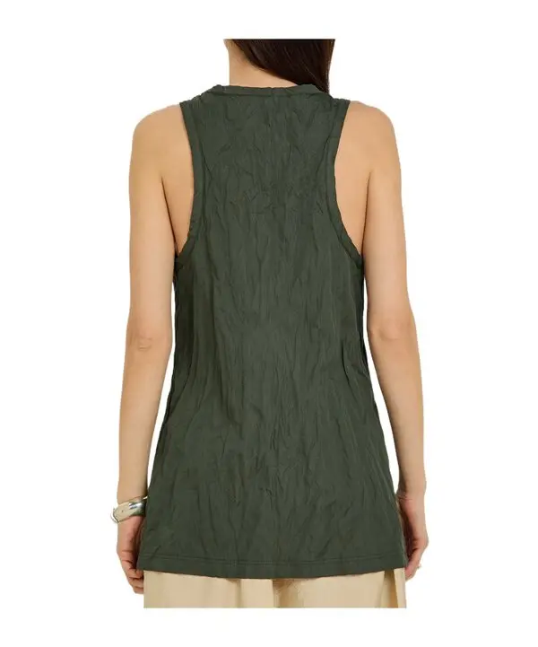 TOTEME Crinkled Cotton-blend Poplin Tank Top