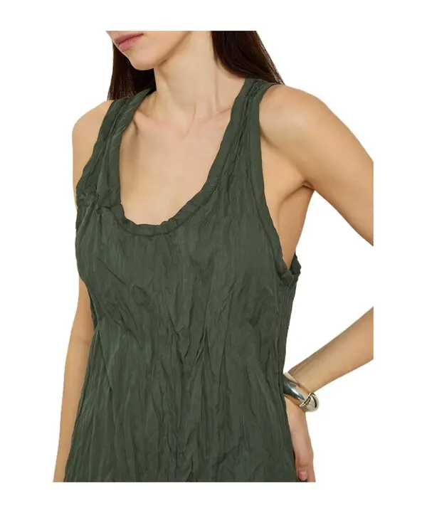 TOTEME Crinkled Cotton-blend Poplin Tank Top
