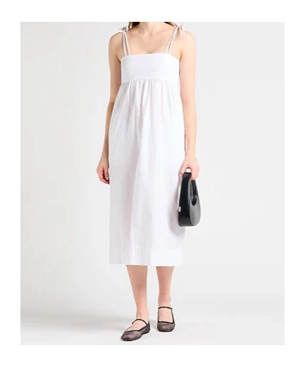 GANNI Square Neck Sleeveless Flared Dress