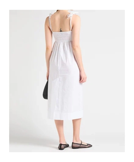 GANNI Square Neck Sleeveless Flared Dress