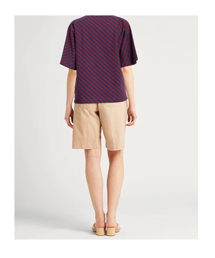 Tory Burch Striped Short-sleeve T-shirt With Chest Pocket