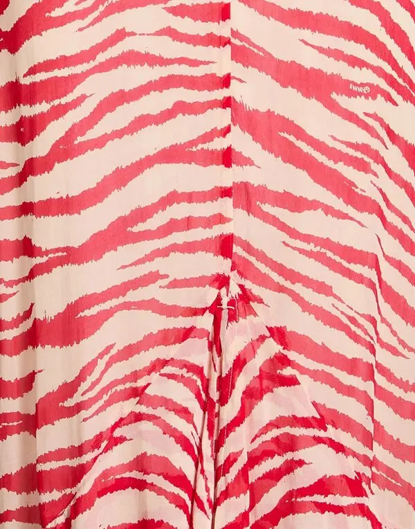 GANNI Two-tone Zebra Print V-neck Maxi Dress