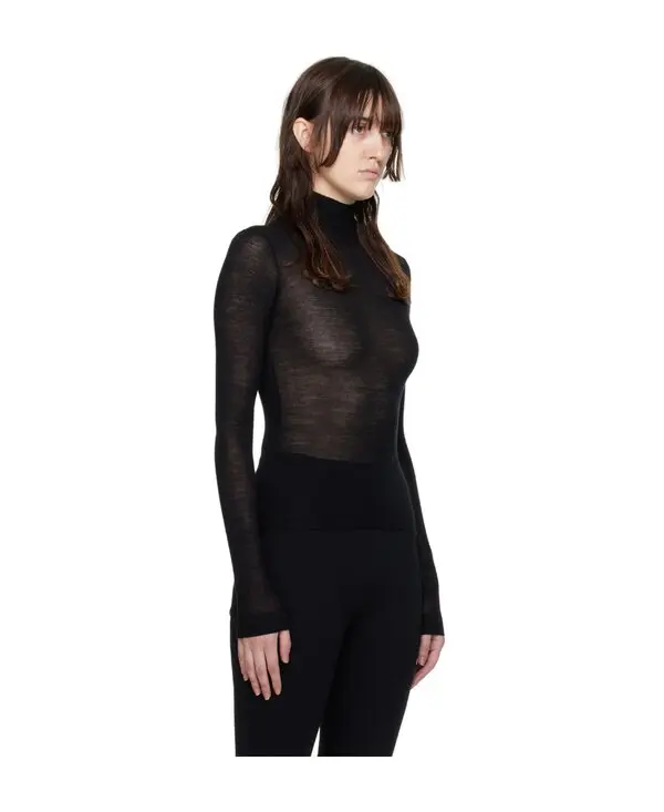 Nanushka Semi-sheer Merino Knit High Neck Top