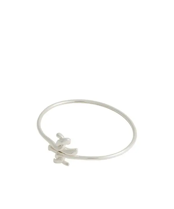 Tory Burch Metal Logo Buckle-free Bracelet - White