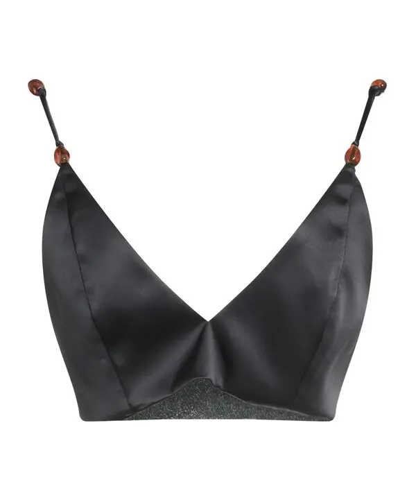 GANNI Sleeveless Crop Top - Black