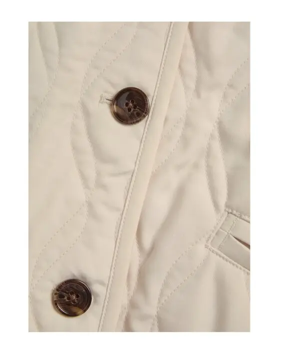 Varley Quilted V-neck Jacket With Drawstring Hem - Nude