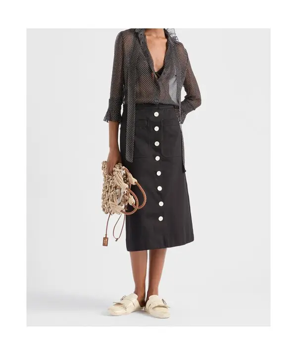 Prada Polka-dot Silk Chiffon Shirt