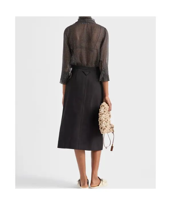Prada Polka-dot Silk Chiffon Shirt