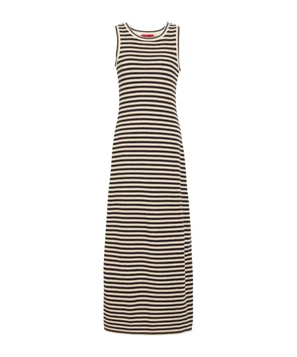 MAXCO. Max&co. Striped Knit Maxi Dress - Black
