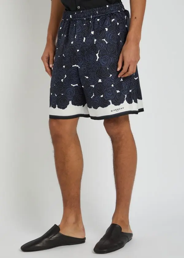 Givenchy Floral-print Silk Shorts
