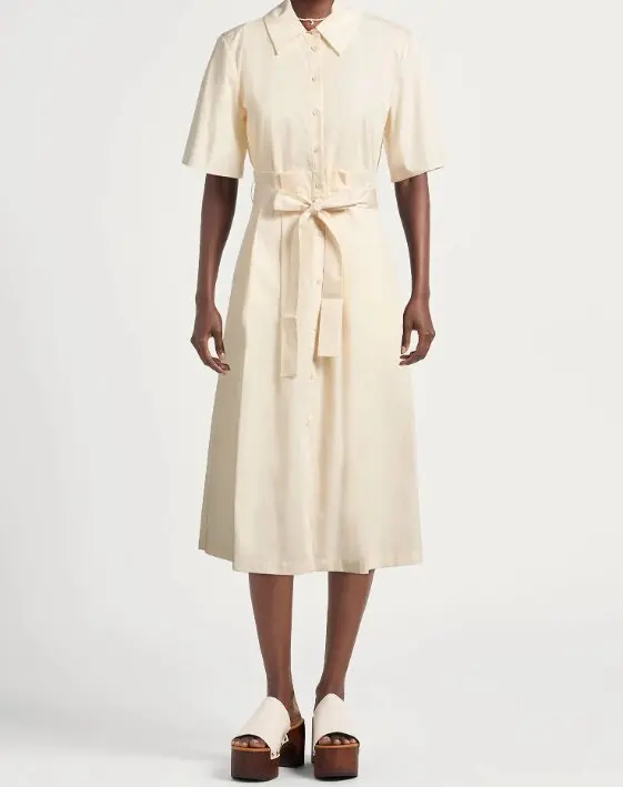 MAXCO. Max&co. Shirt Dress With Belt And Short Sleeves