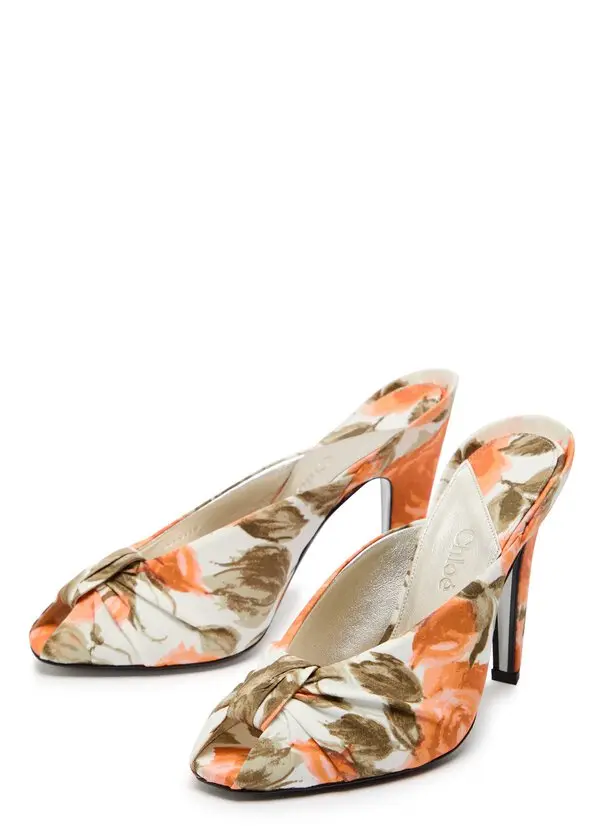 Chloé Suzie 110 Floral Peep-toe Mules