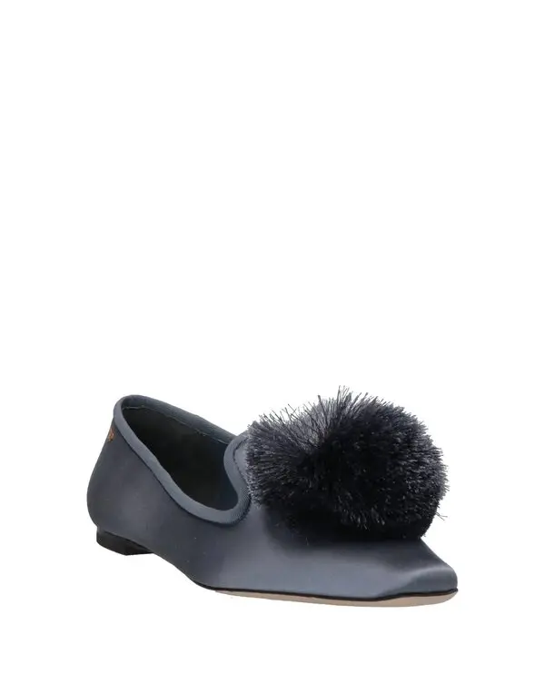 Tory Burch Satin Slippers With Pom-pom Detail