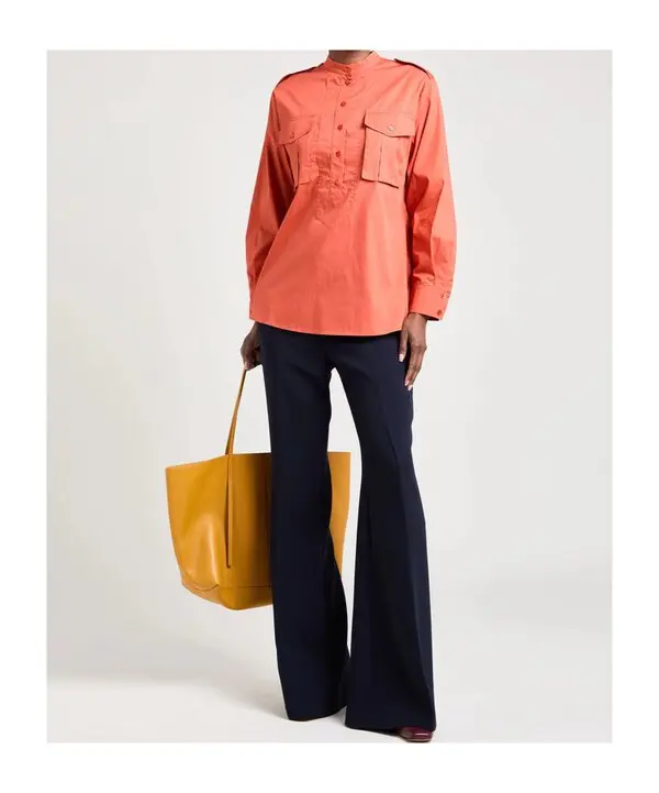 MAXCO. Max&co. Long Sleeve Shirt With Classic Collar And Button Placket