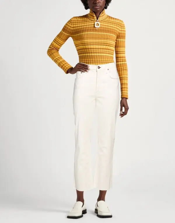 Rag & Bone Solid Color Straight Leg Trousers With Fringe Hem