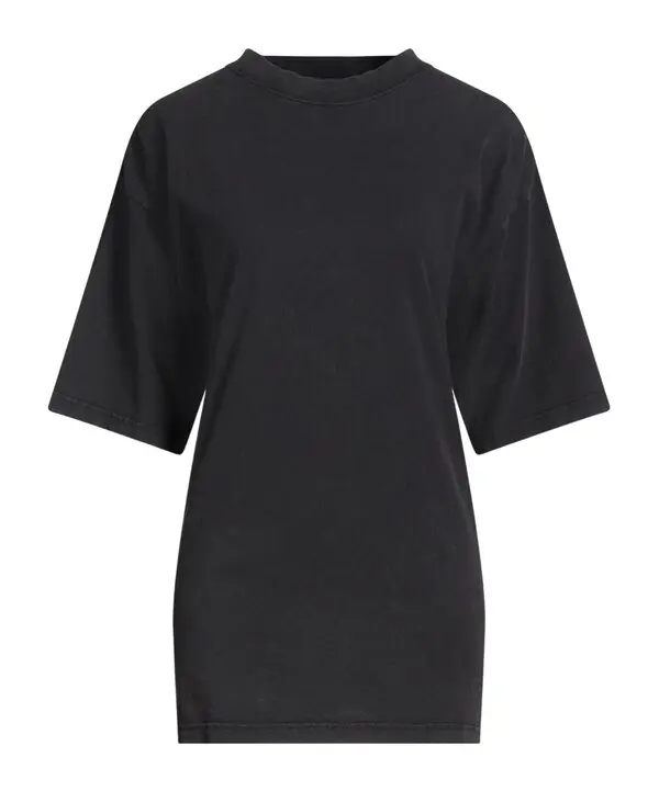 Balenciaga Round Neck Short Sleeve T-shirt With Tie Detail - Black