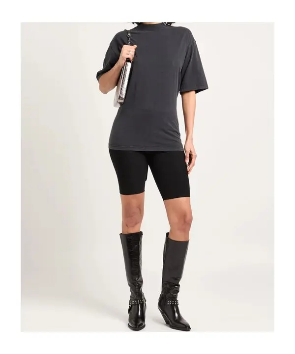 Balenciaga Round Neck Short Sleeve T-shirt With Tie Detail - Black