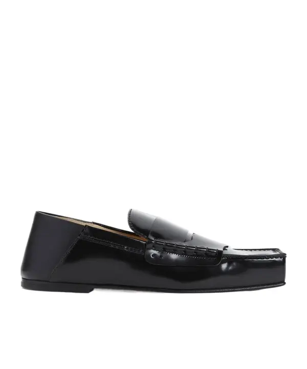 Jacquemus Leather Square-toe Loafers - Black