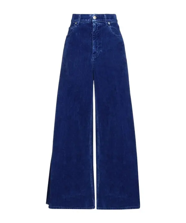 Marni Wide-leg Trousers With Velvet And Leather Trims