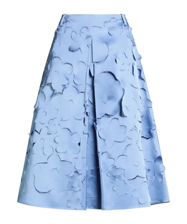 Marni Solid Color Satin Midi Skirt