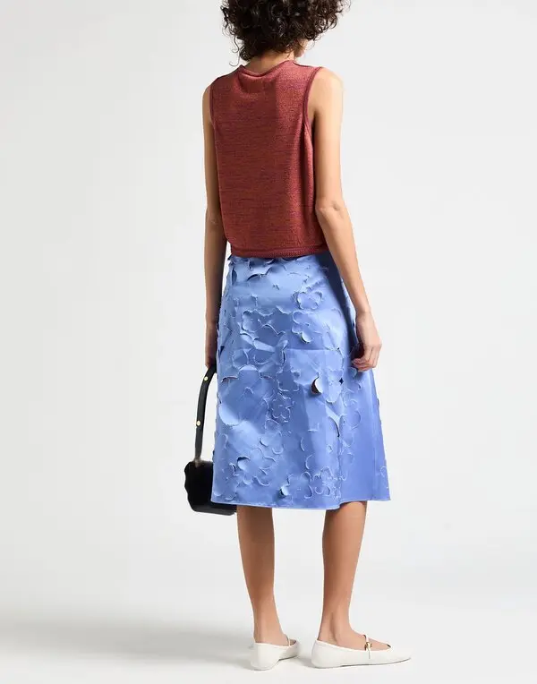 Marni Solid Color Satin Midi Skirt