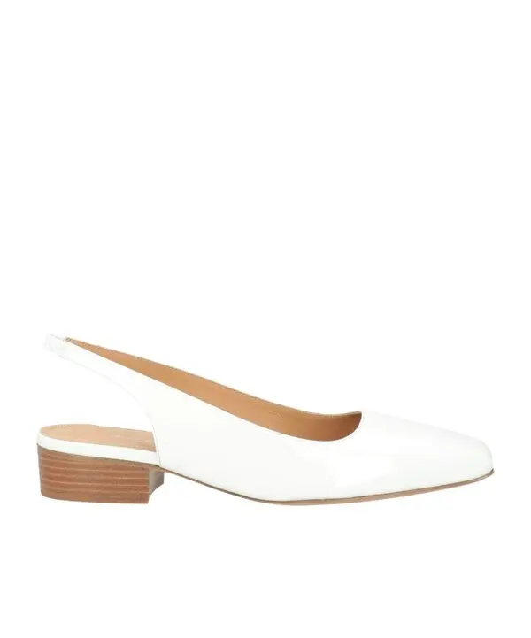 MAISON MARGIELA Patent Leather Square Toe Ballet Flats - White