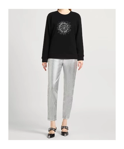 Saint Laurent Crewneck Sweatshirt With Crystal Embellishments