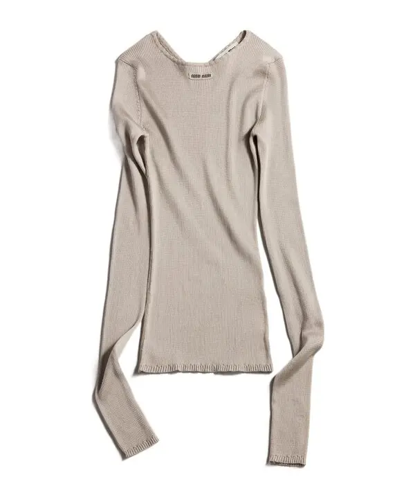 Miu Miu Silk Crew-neck Sweater