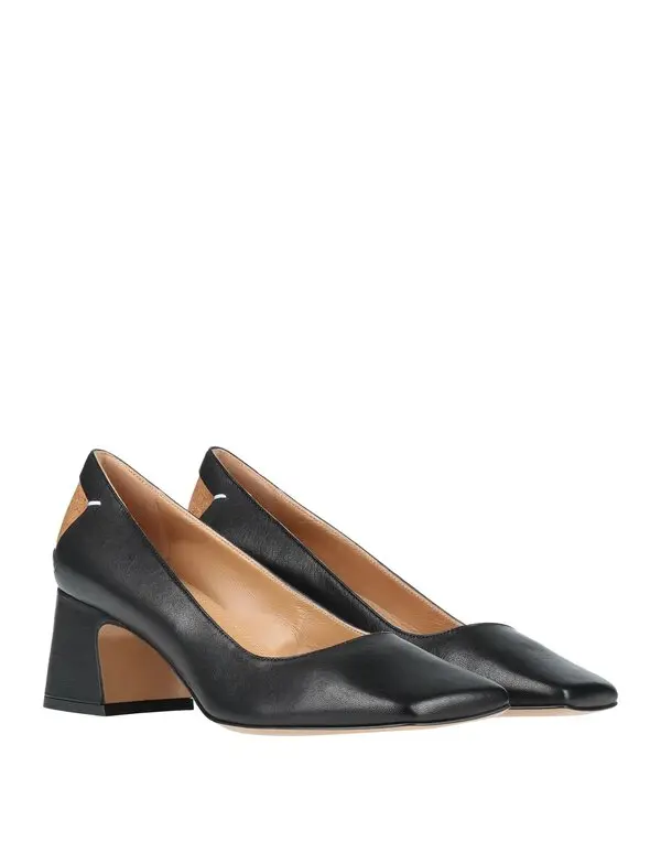 MAISON MARGIELA Two-tone Square Toe Block Heel High Heels
