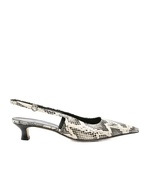 AeydĒ 40mm Snakeskin Slingback Pumps