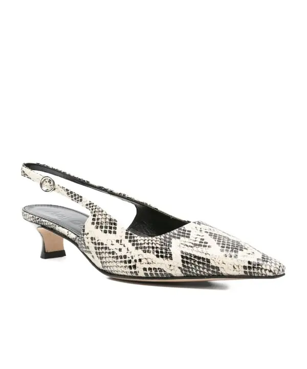 AeydĒ 40mm Snakeskin Slingback Pumps
