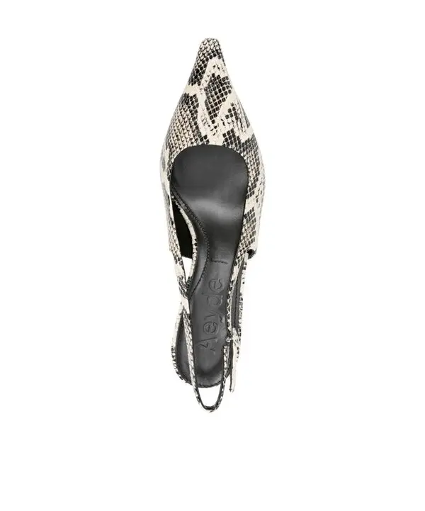 AeydĒ 40mm Snakeskin Slingback Pumps