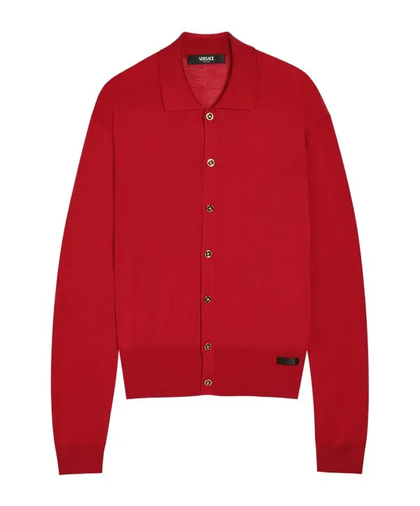 Versace Fine-knit Silk-blend Cardigan