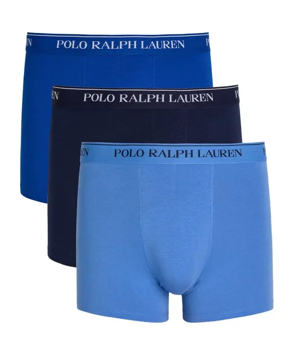 Polo Ralph Lauren Logo-jacquard Stretch-cotton Trunks Set Of Three